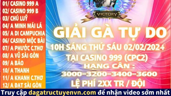 Video Giải Gà 999 C2/ C3 Campuchia ngày 2/2/2024